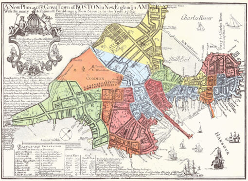 Boston Map 1769 - Paul Revere House