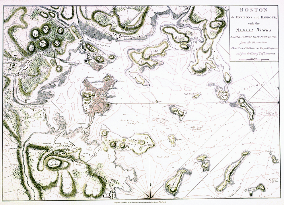 Boston Map 1775 - Paul Revere House